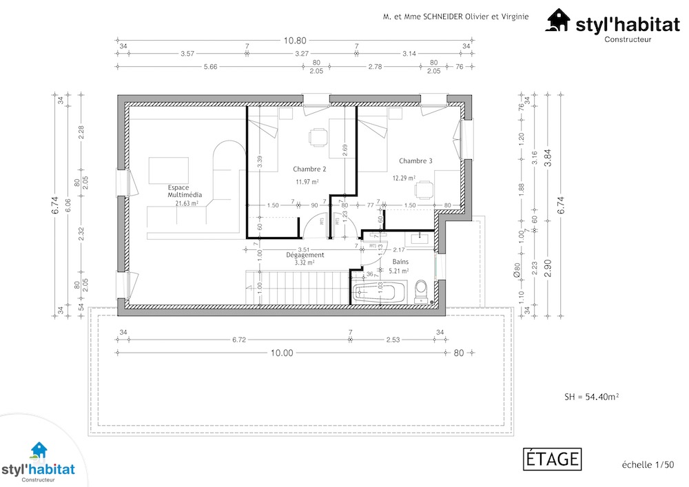 Photo Réalisation Styl Habitat : Maison moderne à étage